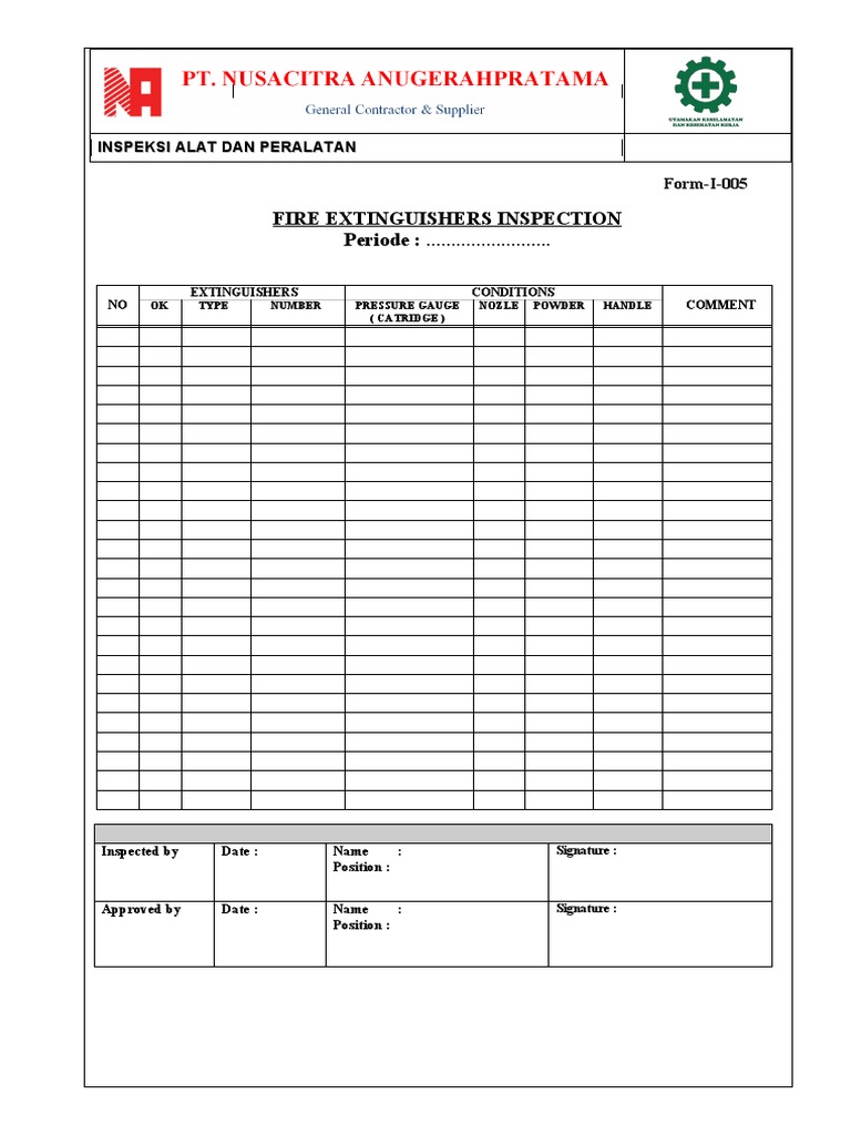 Fire Extinguisher Inspection | PDF