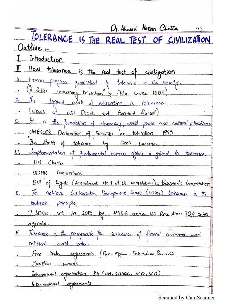 Essay - Tolerance Is The Real Test of Civilization | PDF