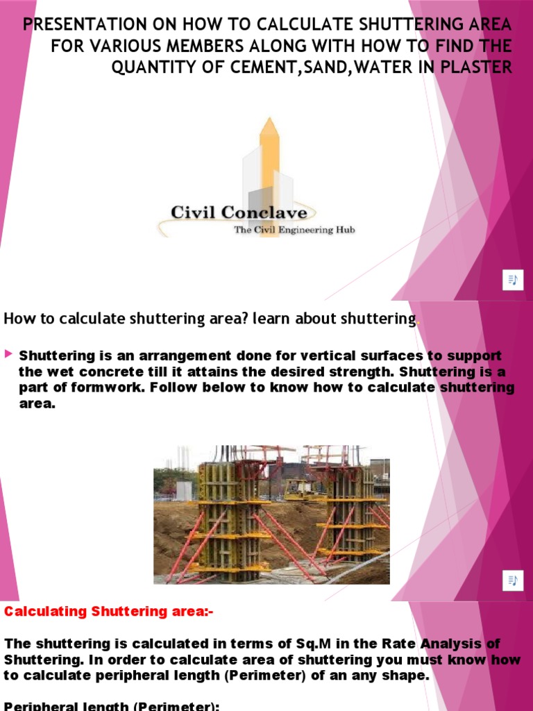 Presentation On How To Calculate Shuttering Area For | PDF | Area ...