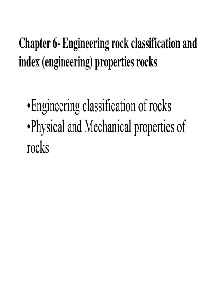 Engineering Properties of Rocks Overview | PDF | Rock (Geology) | Porosity