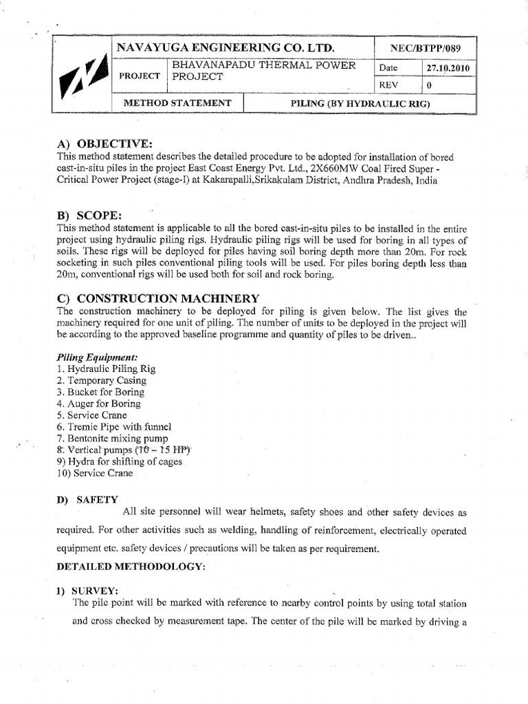 Piling Methodology | PDF