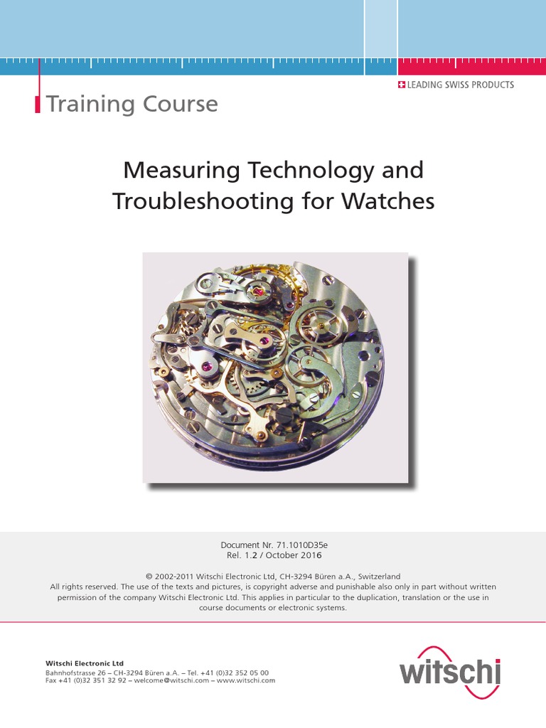 Witschi Training Course | PDF | Electric Motor | Watch