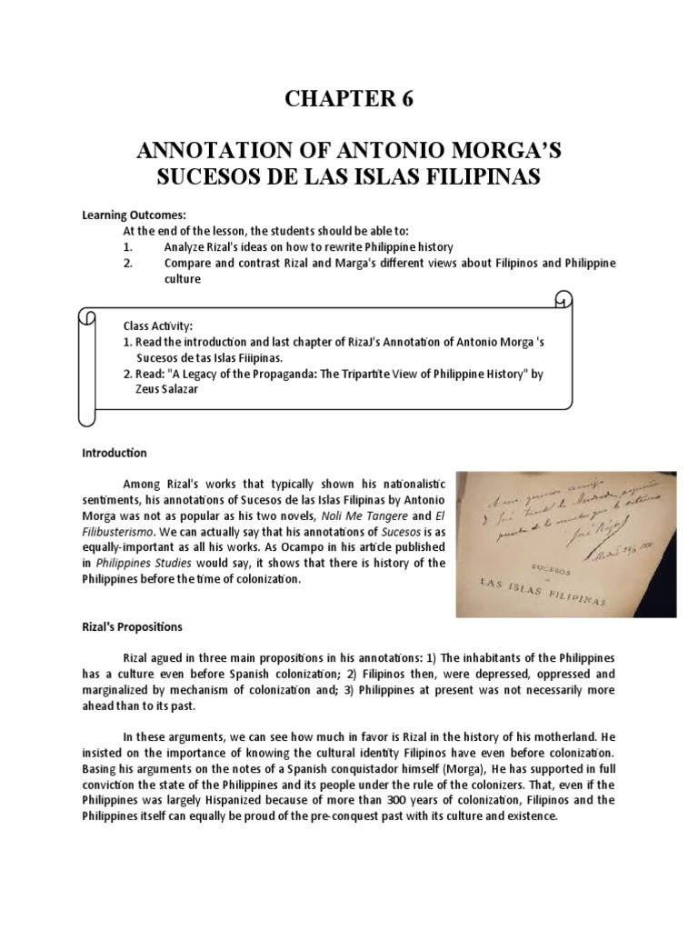 CHAPTER 6 Annotation of Dr. Morga's Book | PDF | Philippines | Manila