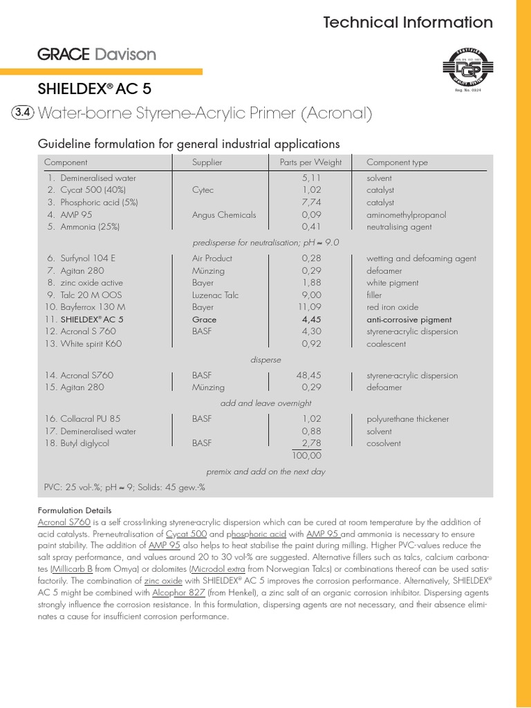 Shieldex WB - AC 5 | Download Free PDF | Paint | Corrosion