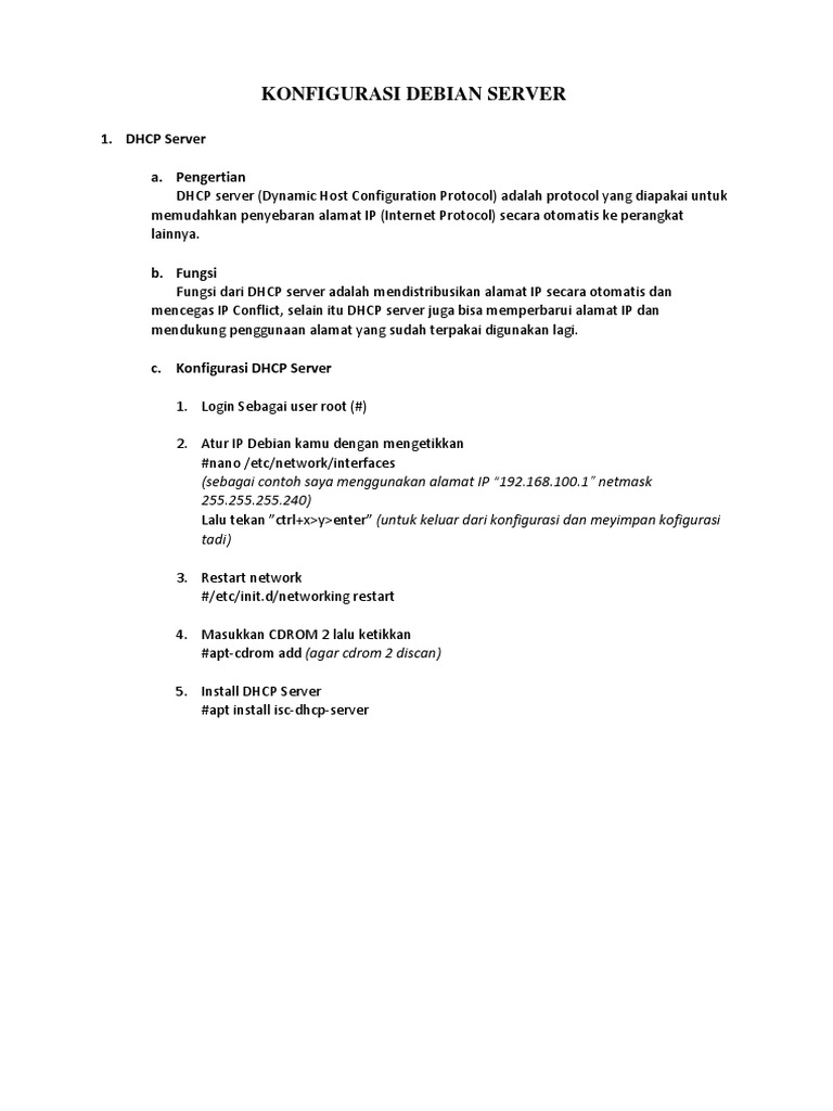 Konfigurasi Debian Server | PDF