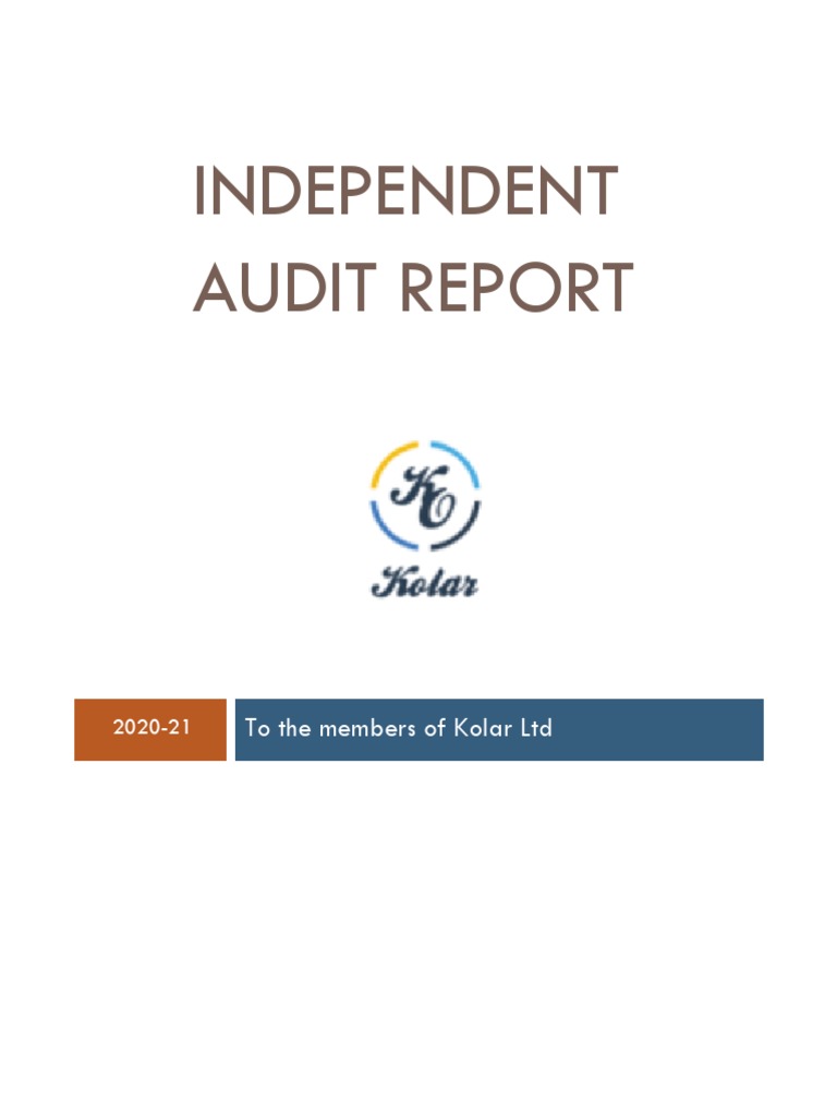 Independent Audit Report | PDF | Audit | Internal Control