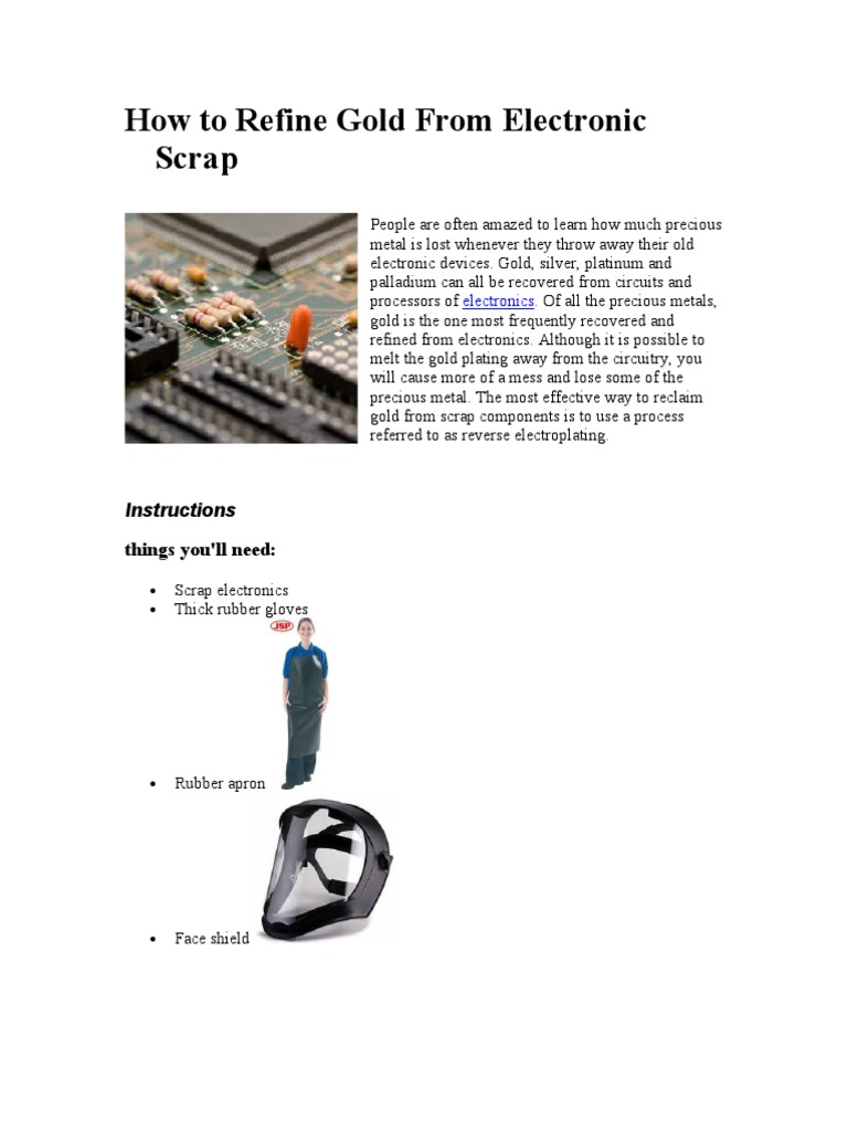 How To Refine Gold From Electronic Scrap | PDF | Gold | Electronics