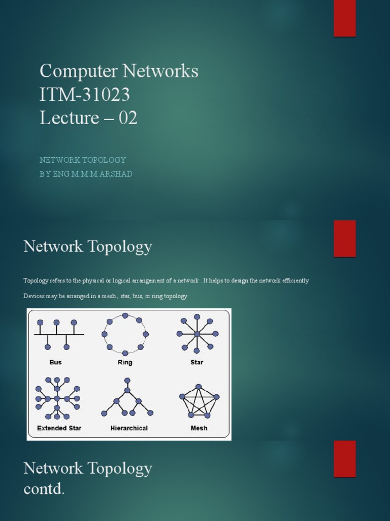 Computer Networks ITM-31023 Lecture - 02: Network Topology by Eng.M.M.M ...