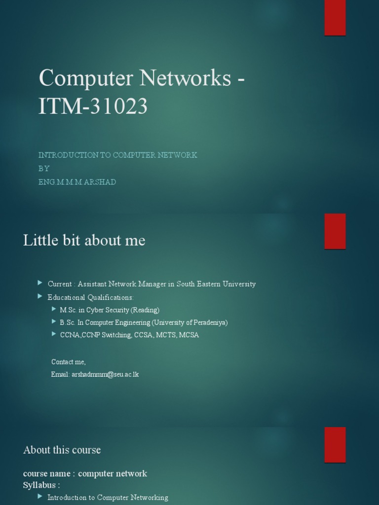 Computer Networks - ITM-31023: Introduction To Computer Network BY Eng ...