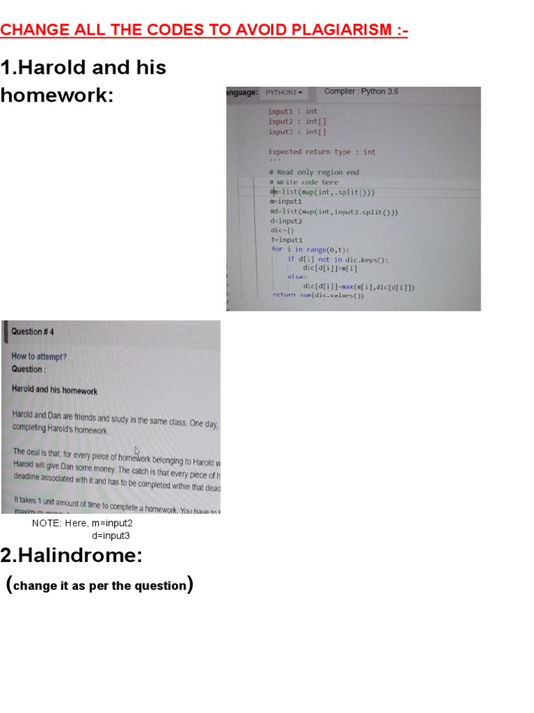 1.harold and His Homework:: Change All The Codes To Avoid Plagiarism | PDF | Computer ...