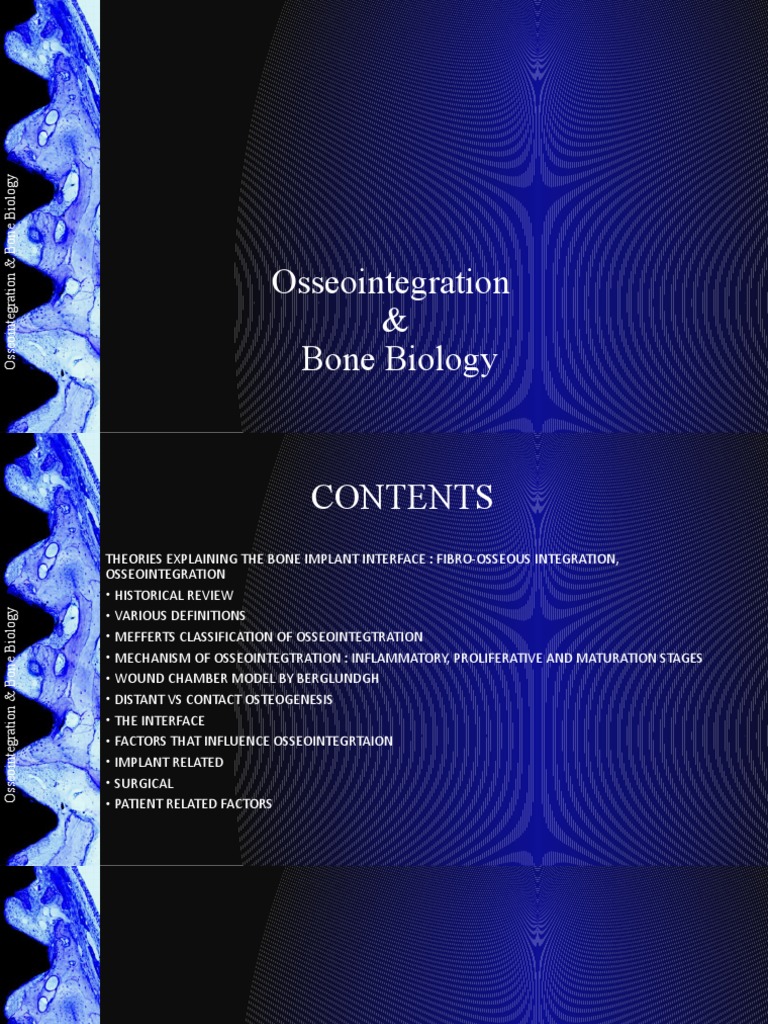Osseointegration and Bone Biology | PDF | Bone | Osteoblast