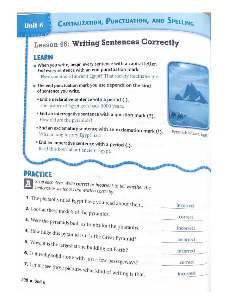 L-46 Writing Sentences Correctly | PDF
