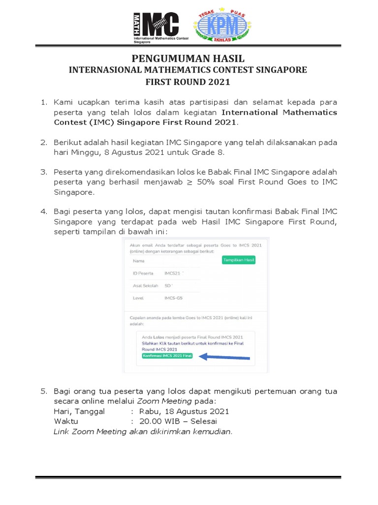 Hasil Goes To IMCS Kelas 8 | PDF