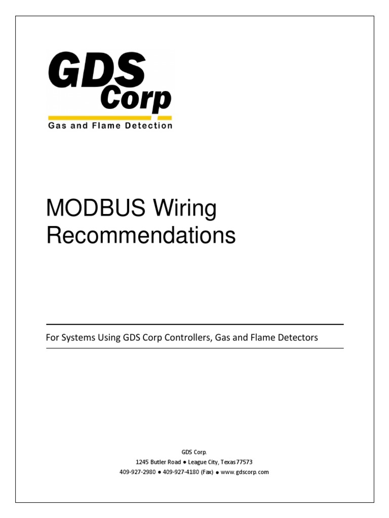 Mod Bus Wiring Recommendations | PDF | Network Topology | Electrical Wiring