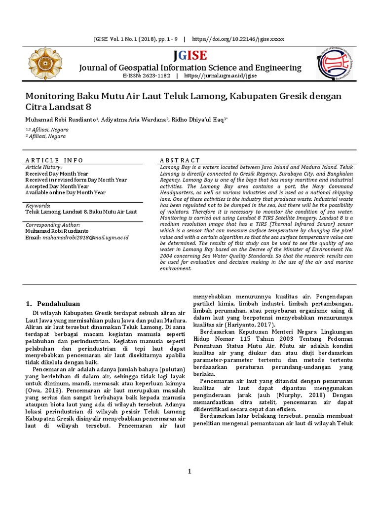 Paper - Tugas Akhir - Kel19 - PCD B | PDF | Citra Satelit | Pencitraan