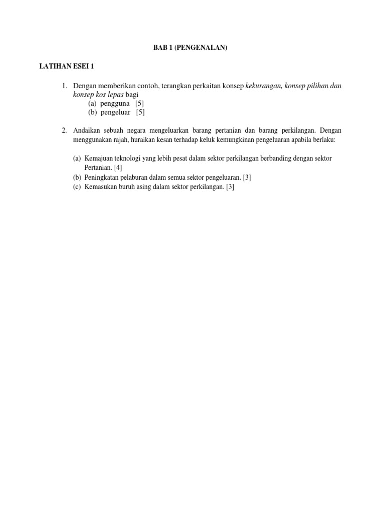 Latihan Esei 1 | PDF