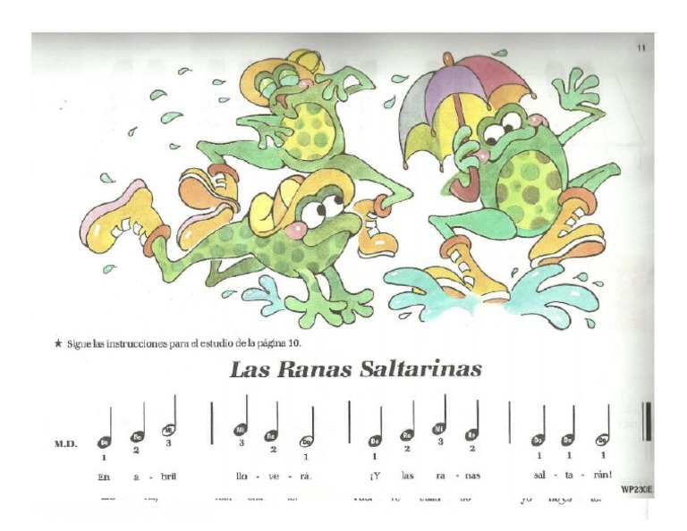 Canciones Ranas Saltarinas y Lluvia en Piano. | PDF