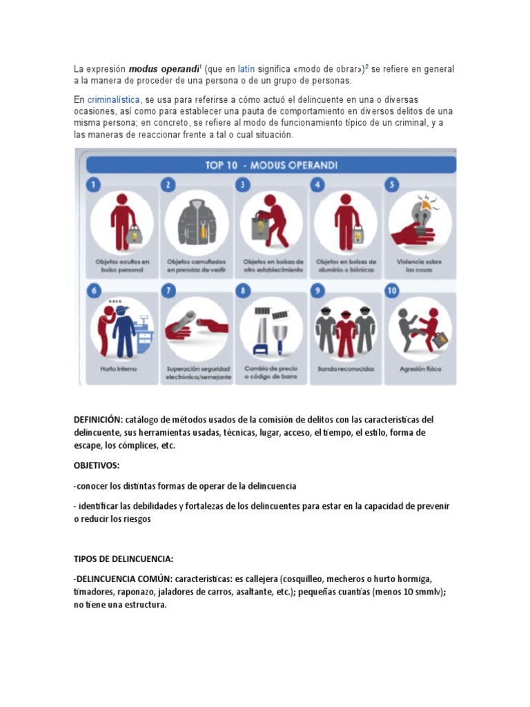 Modus Operandi | PDF | Crimen organizado | Criminología