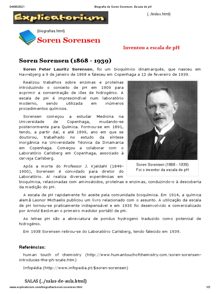 Soren Sorensen | PDF | Ph | Ciências Físicas