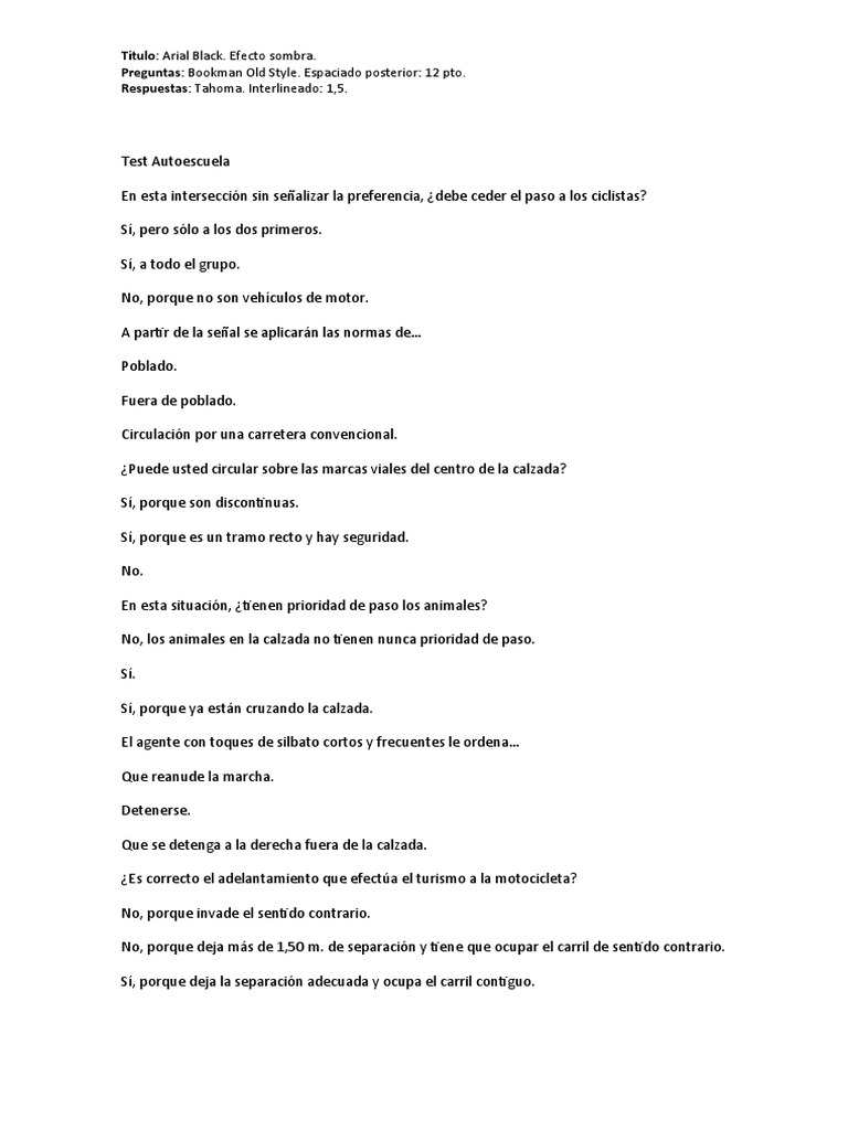 Test Autoescuela PDF