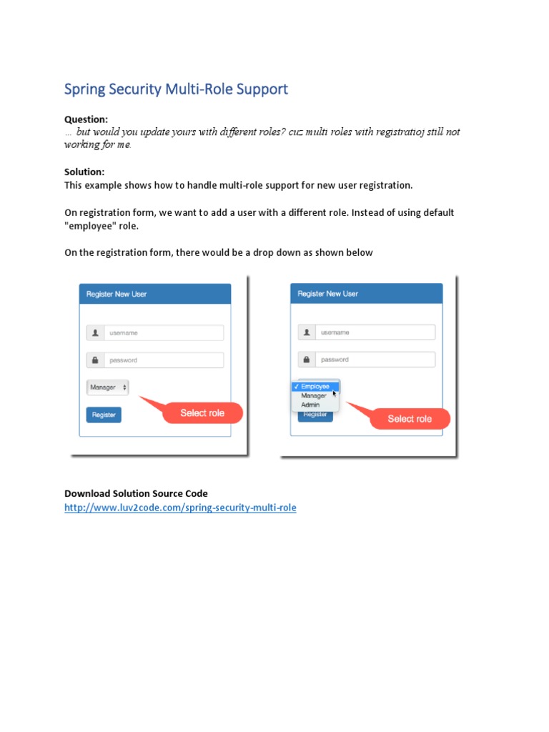 Spring Security Multi Role Support | PDF | Java (Programming Language ...