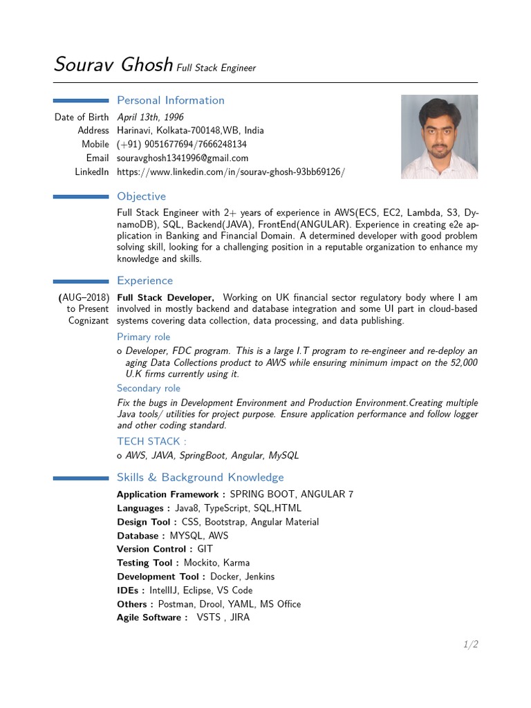 Sourav Ghosh CV JUNE 2021 | PDF | Databases | Software