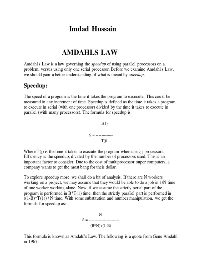 Amdahls Law - Advanced Computer Architecture | PDF | Parallel Computing | Computer Architecture