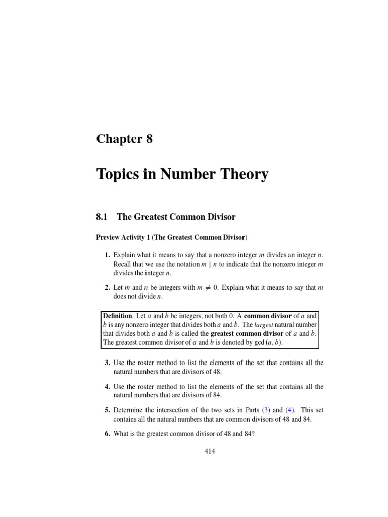 Number Theory | PDF | Prime Number | Factorization