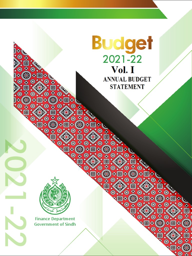 210617-1539.1-Sindh Annual Budget Statement For 2021-22 - Volume-I ...