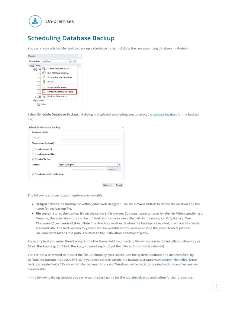 Scheduling Database Backup | PDF | Backup | Zip (File Format)