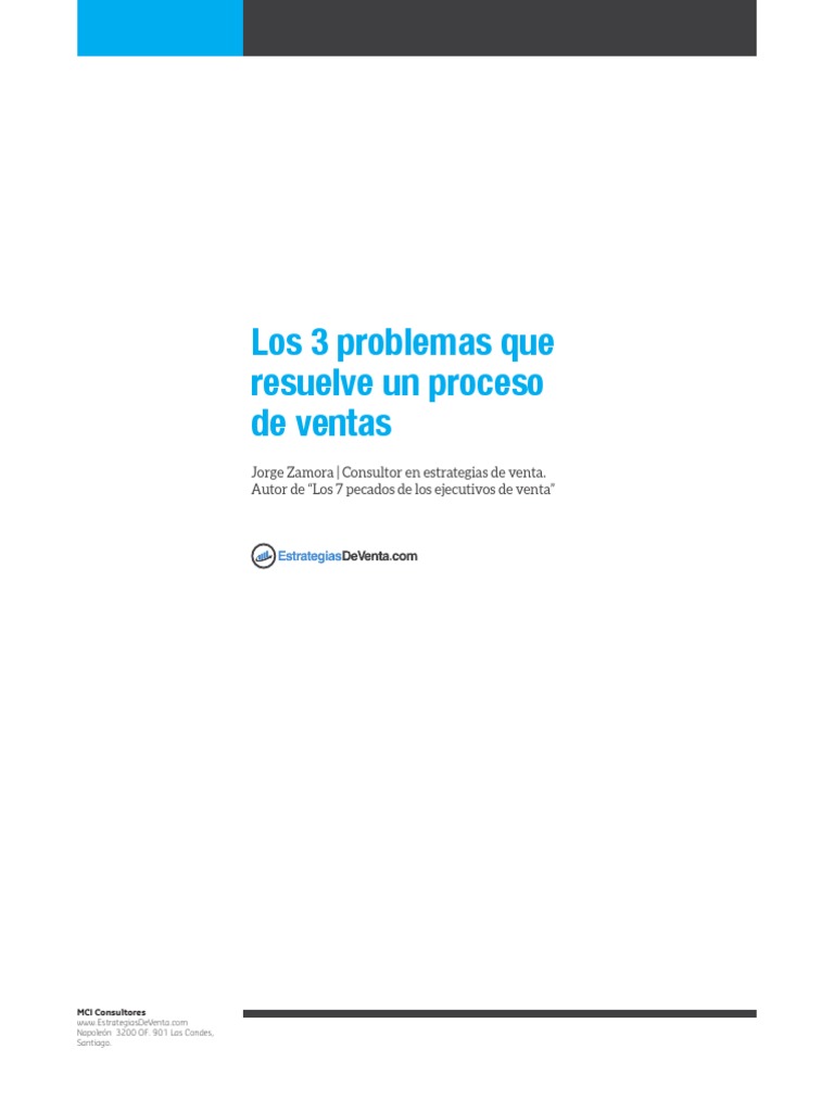 Los 3 Problemas Que Resuelve Un Proceso de Ventas | PDF | Cliente ...