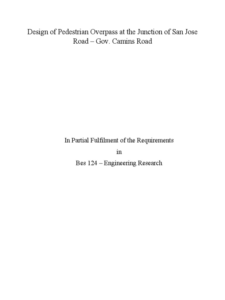 Project Proposal - Design of Pedestrian Overpass at The Junction of San ...