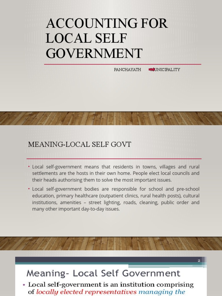 Accounting for Local Self Government | PDF | Government | Policy