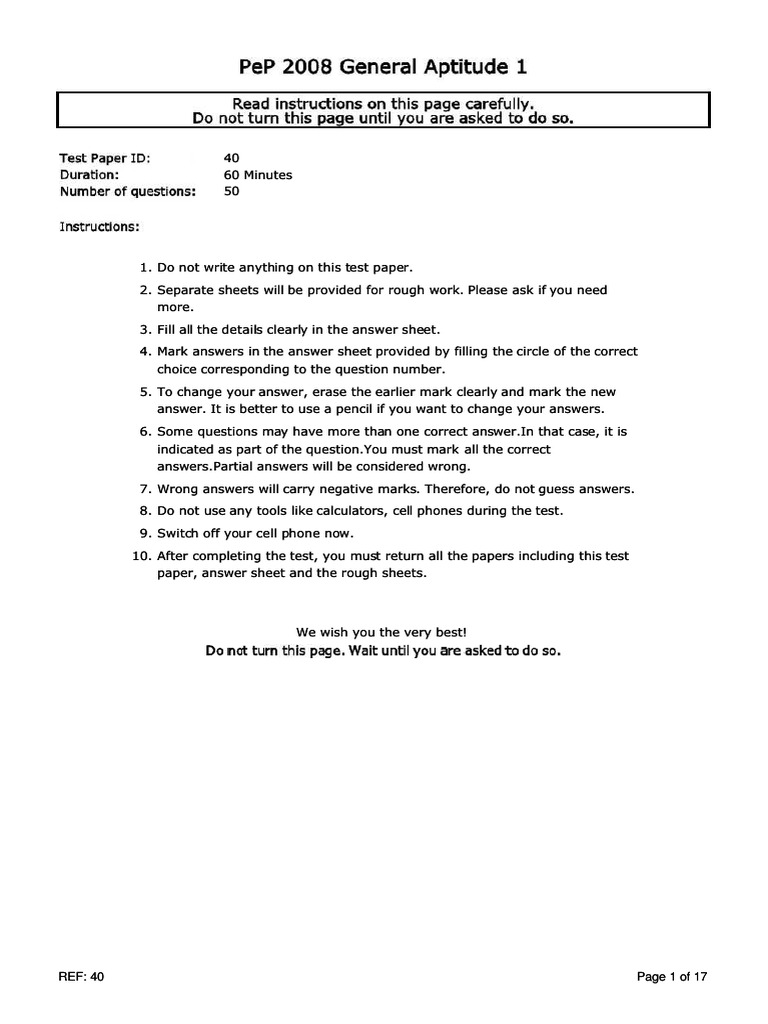 Careernet Aptitude Sample Paper - Compress | PDF | English Language
