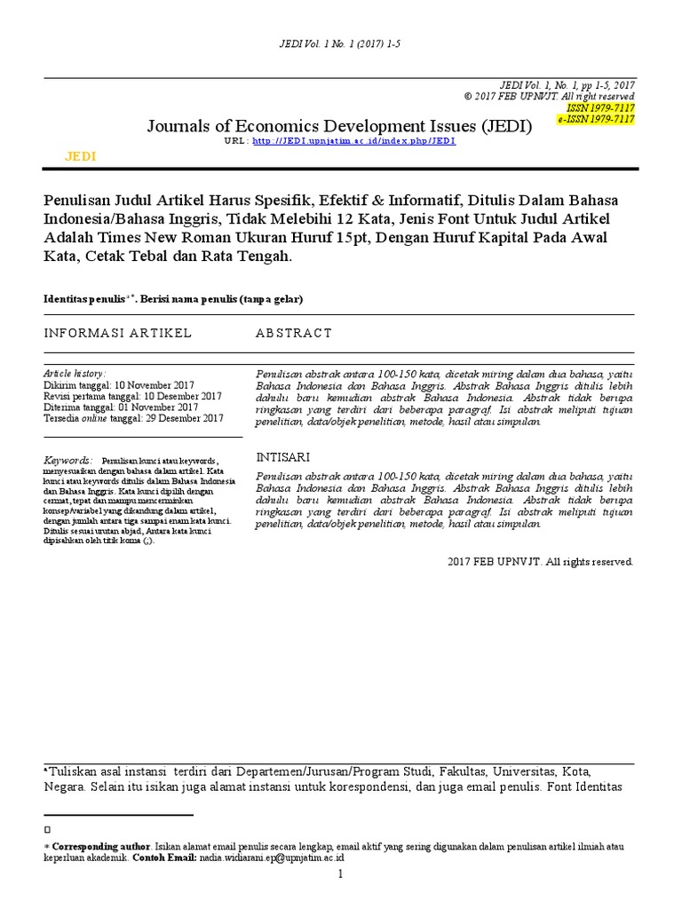 TEMPLATE JURNAL Jedi | PDF