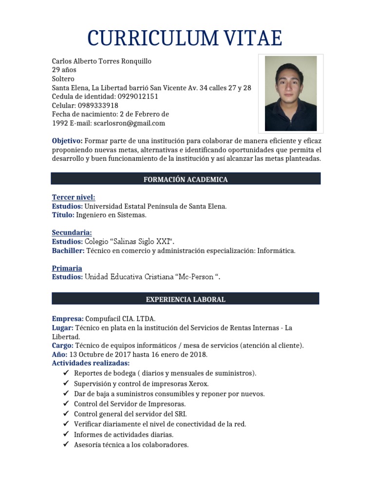 Curriculum TORRES CARLOS 2021 I | PDF