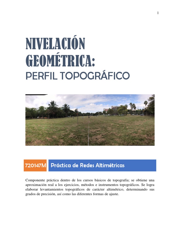 Nivelacion Geometrica Perfil Topografico | PDF | Topografía | Geometria plana)