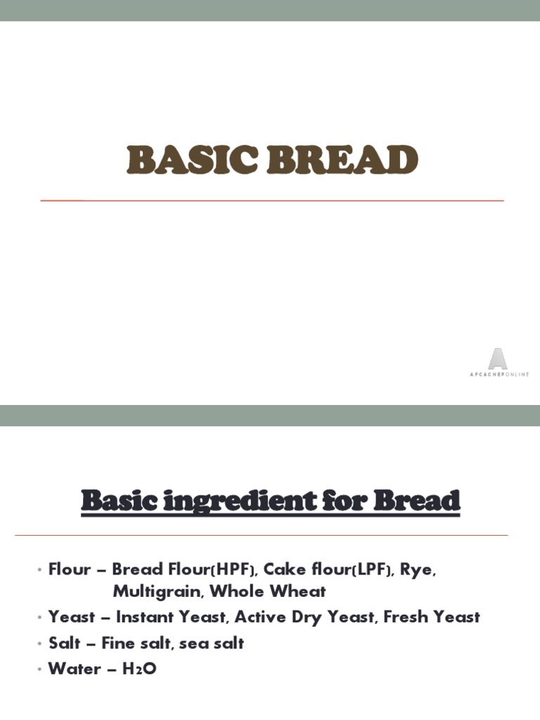 Basic Bread - Zoom Theory - Chef Edison | PDF | Dough | Breads