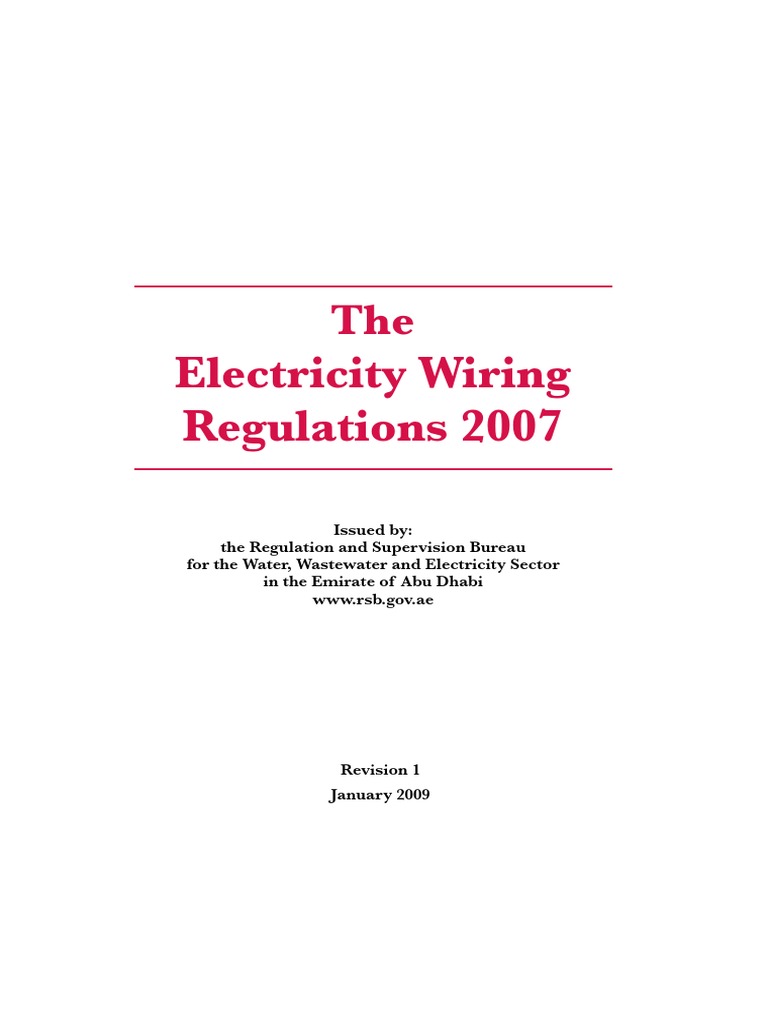 Elec Wiring Regs 2007 Rev 01 | PDF | Electrical Wiring | Equipment