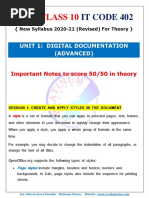 Class 10 IT Code 402 Study Material and NCERT Book Exercise Solution ...