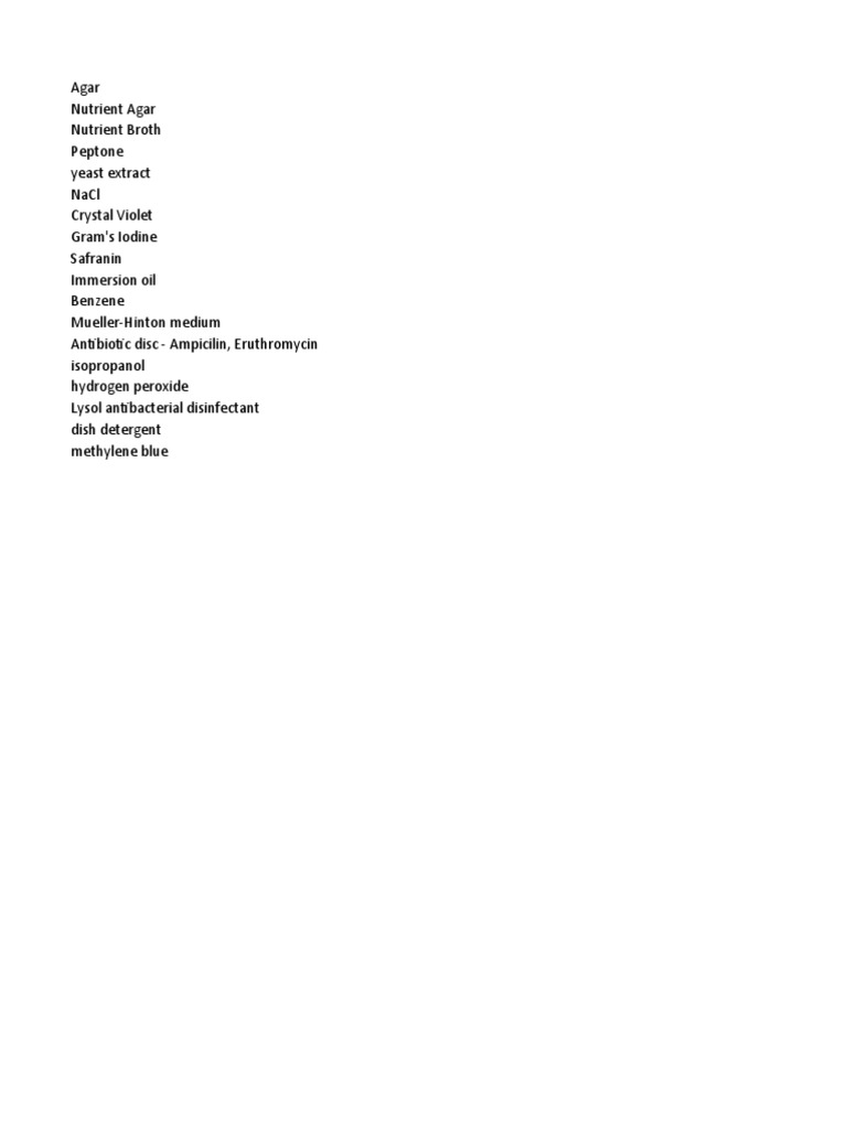 Microbiology Lab Requirements | PDF