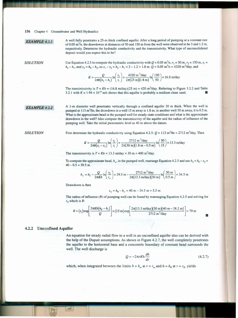 Radial Flow For Unconfined Aquifer | PDF | Aquifer | Environmental Science