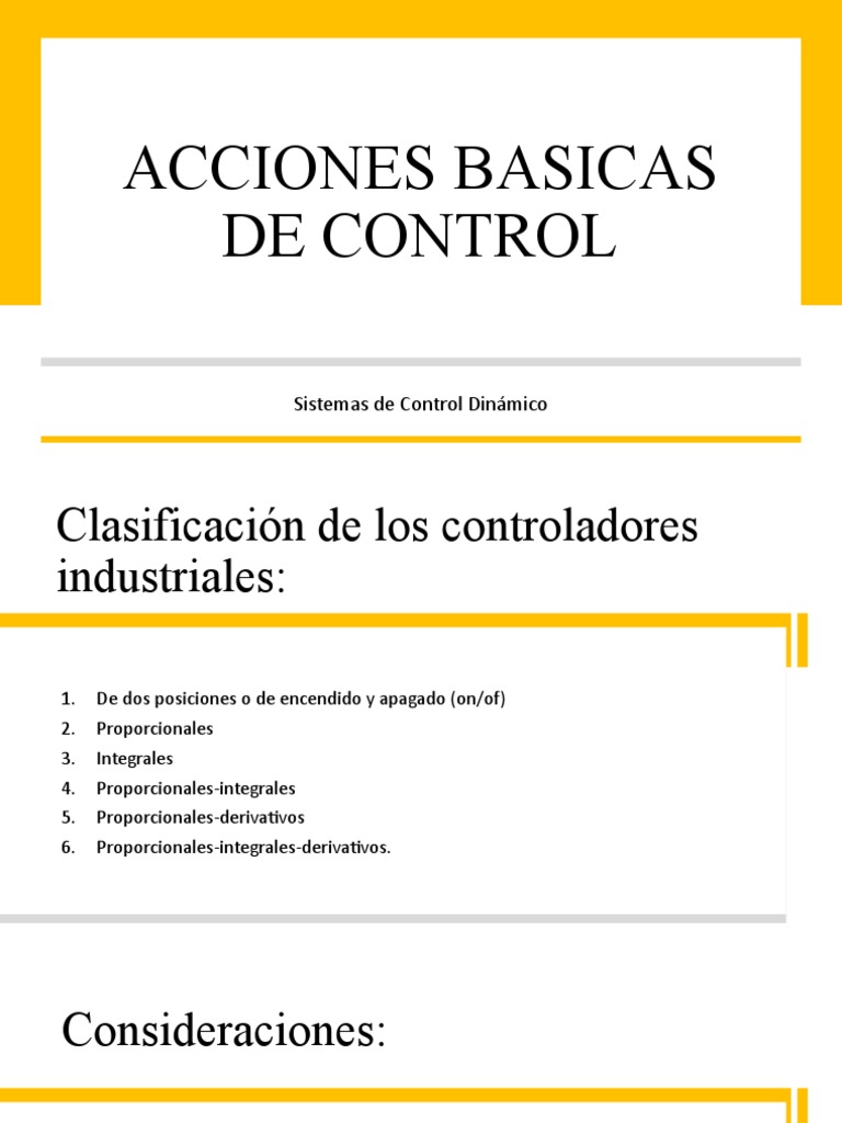 Unidad 4 - Acciones Basicas de Control - Presentación 2021 | PDF | Matemáticas | Ingeniería mecánica