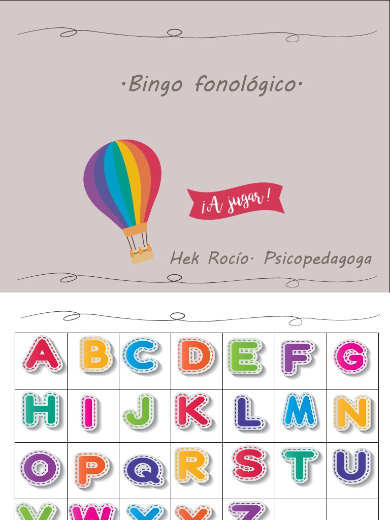 Bingo fonológico: Una actividad lúdica para desarrollar habilidades ...