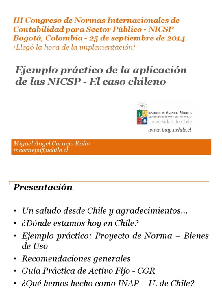 Ejemplo Practico de La Aplicacion de Las Nicsp El Caso Chileno | PDF ...