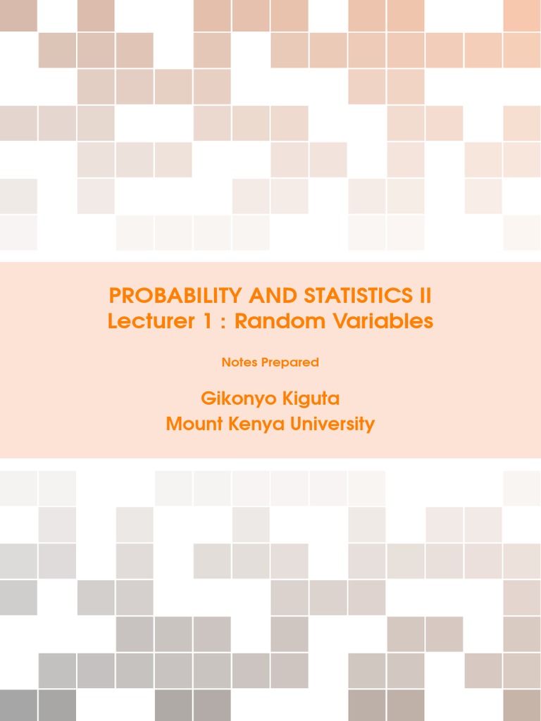 Probability and Statistics II Notes | PDF | Probability Distribution ...