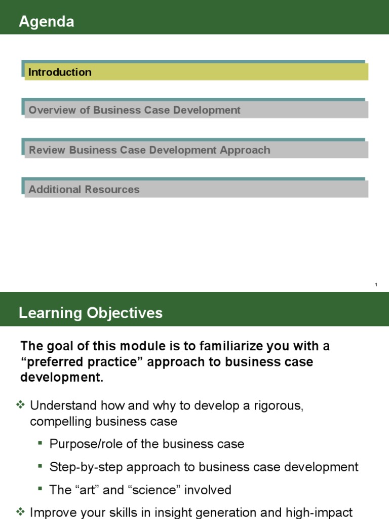 Develop Business Case Methodology | PDF | Return On Investment | Net ...