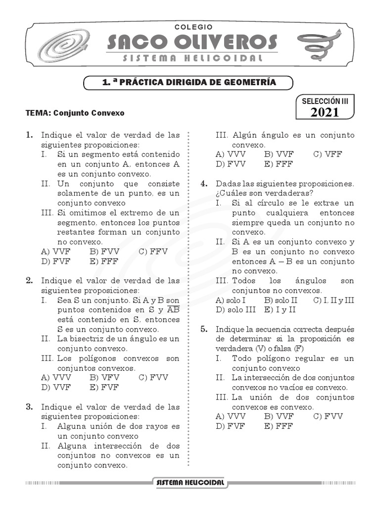 1° PD Geometría Selección 3 | PDF | Triángulo | Conjunto convexo