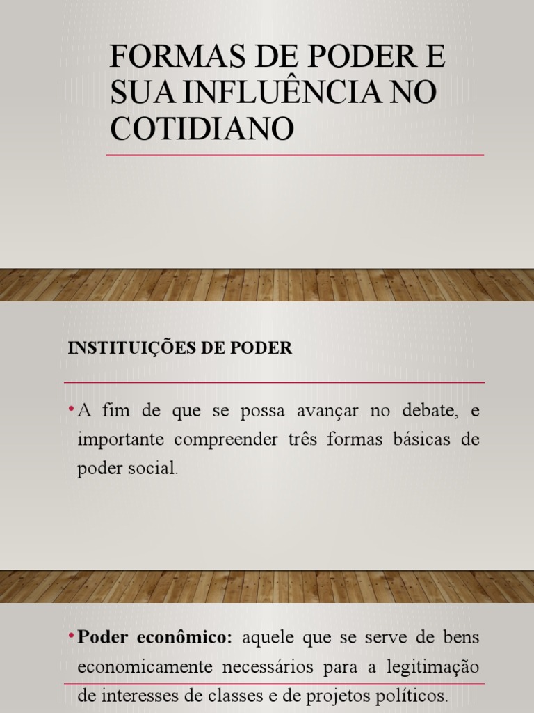 Formas de Poder e Sua Influência No Cotidiano | PDF | Estado | Poder ...