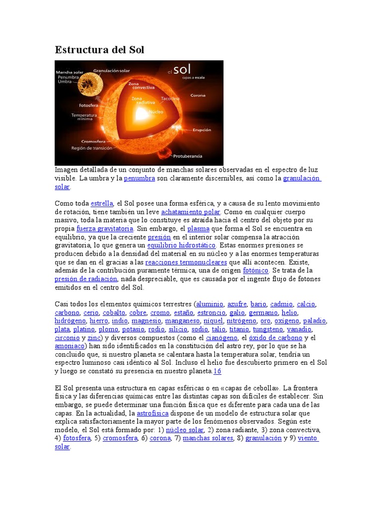 Estructura Del Sol | PDF